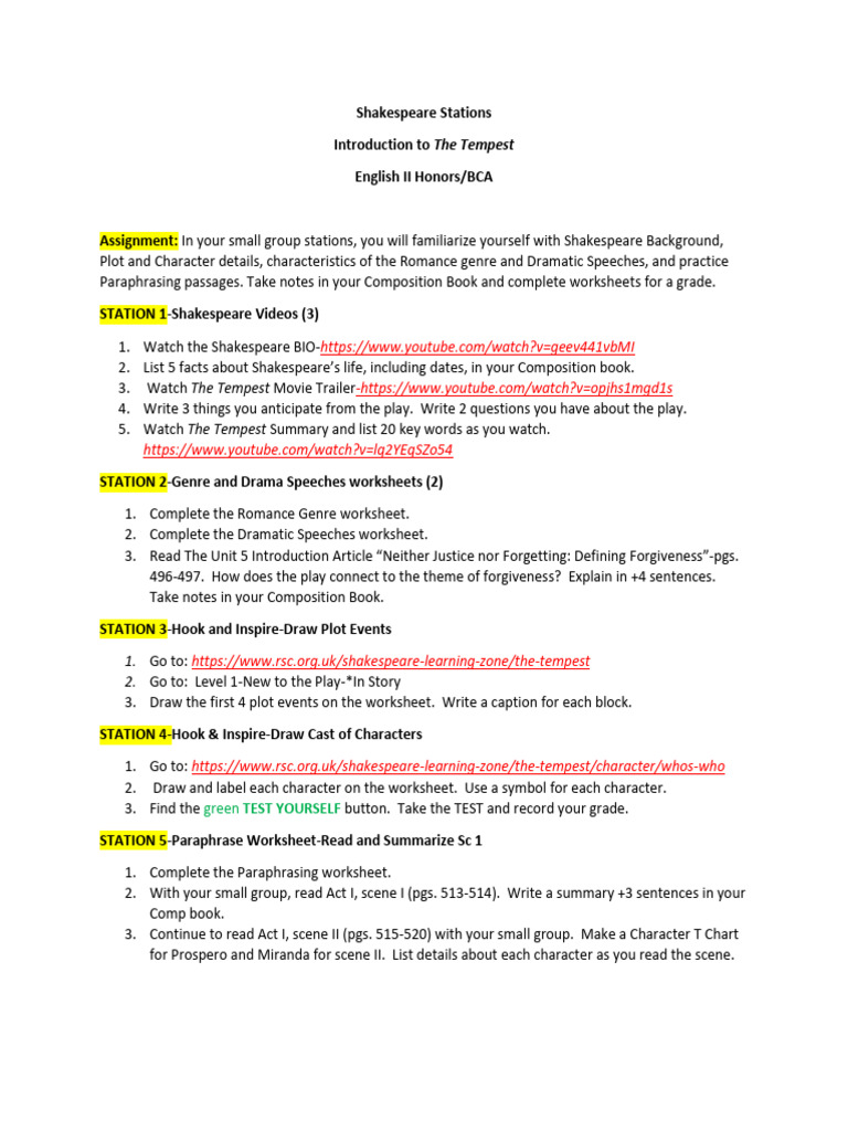 Shakespeare Stations The Tempest 4 - Copy 3 | PDF