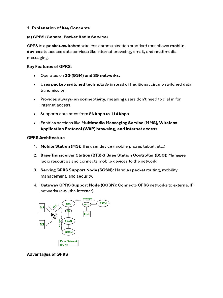 Wireless Assignment | PDF | General Packet Radio Service | Computer Network