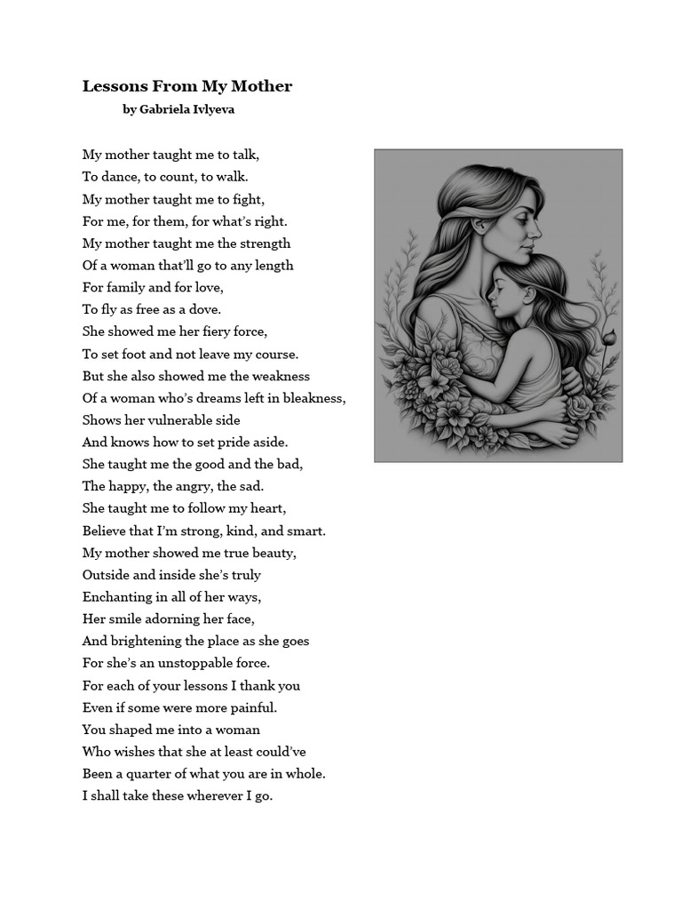 Lessons from My Mother | PDF