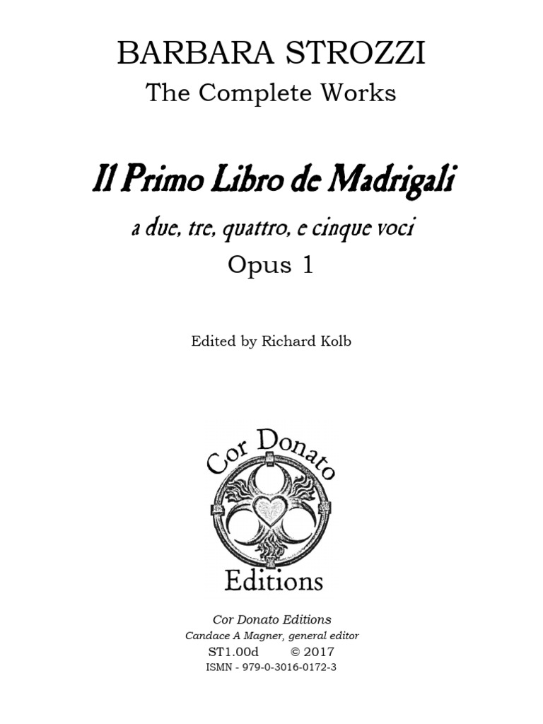 Strozzi - Opus 1 | PDF | Bracket | Musicology