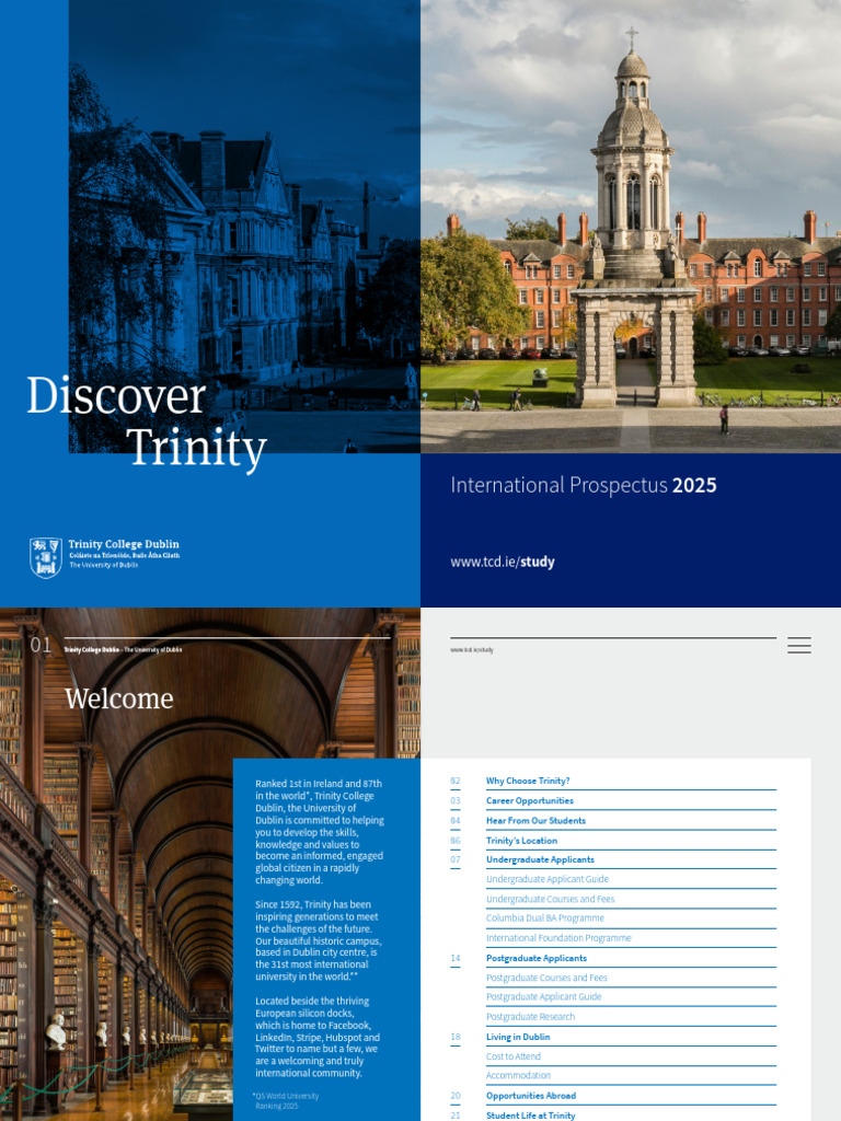 Trinity College Dublin Prospectus 2025 | PDF | Dublin | Postgraduate ...