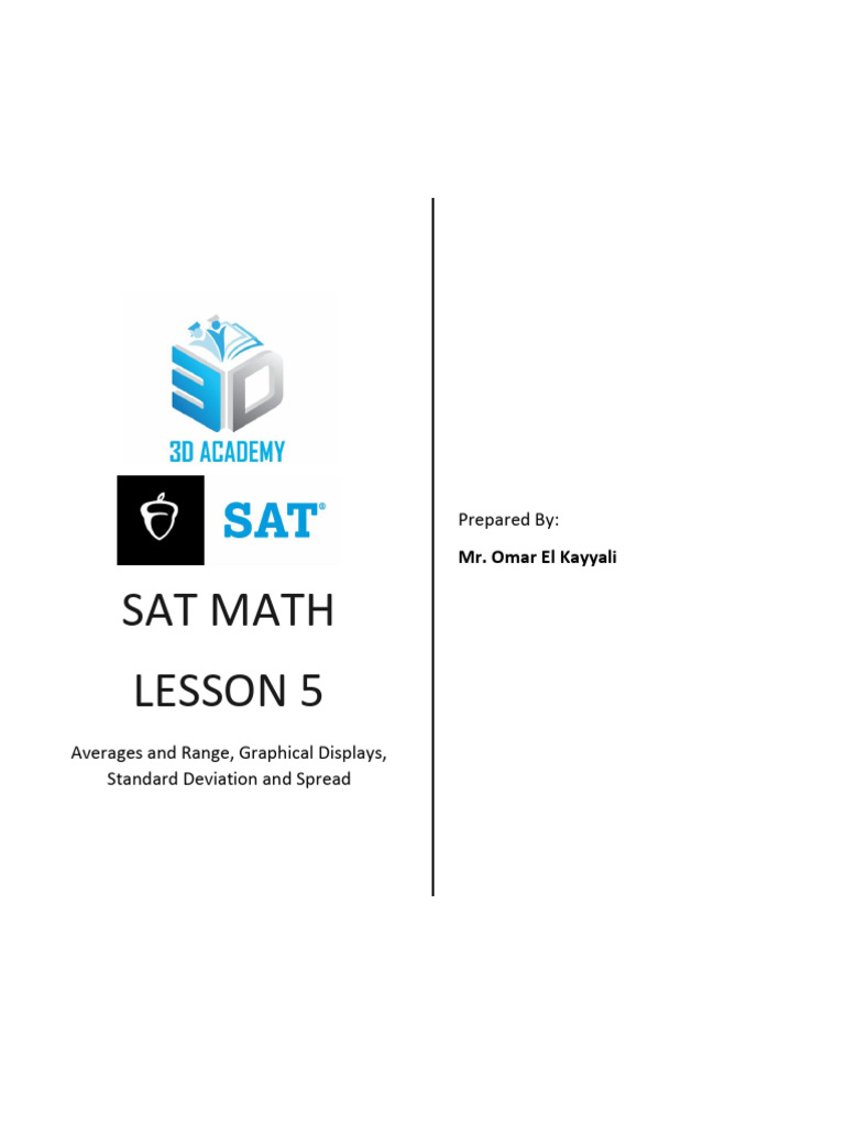 SAT Math: Averages, Range, and Graphs | PDF