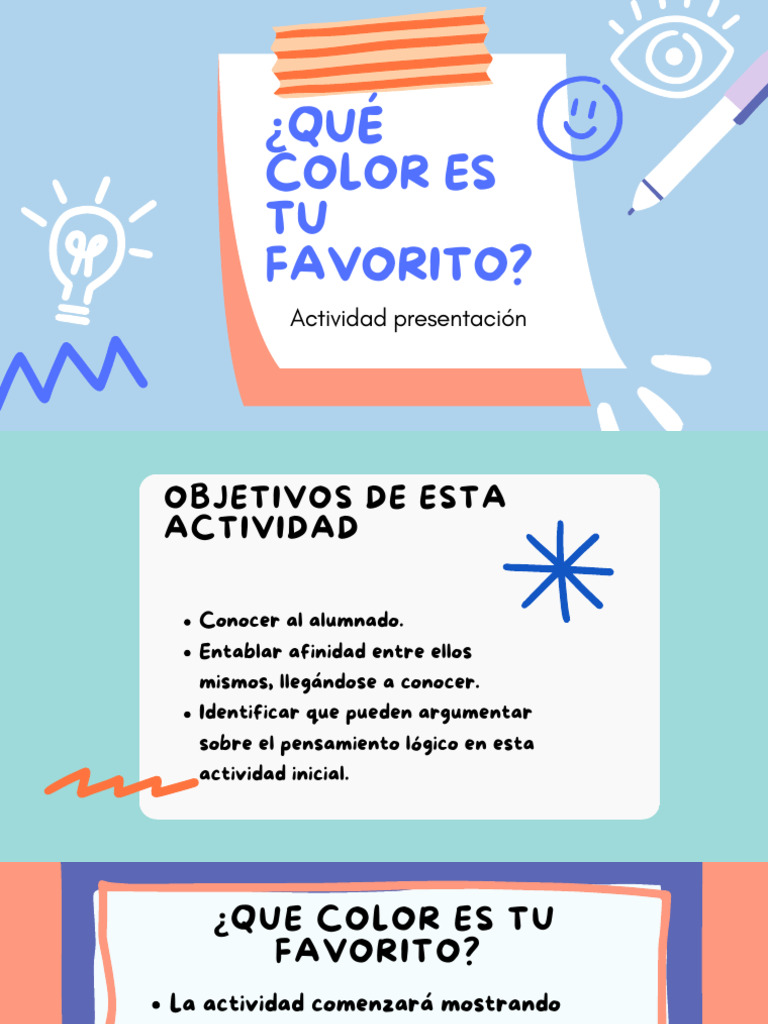 Actividad: ¿Cuál es tu color favorito? | PDF