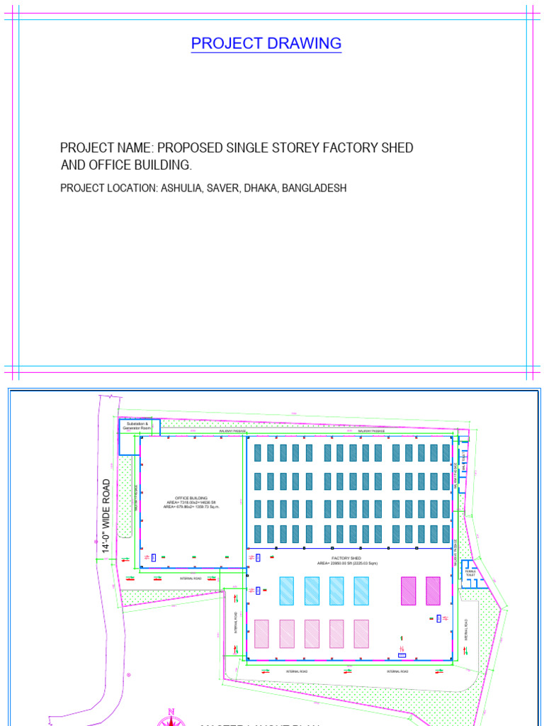 Single Storey Factory Shed and Office Building1 | PDF | Architectural ...