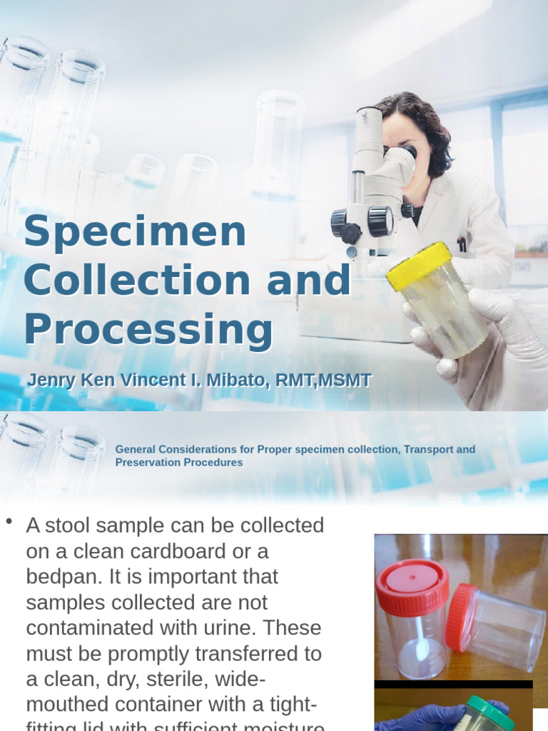 Specimen Collection Processing | PDF | Staining | Human Feces