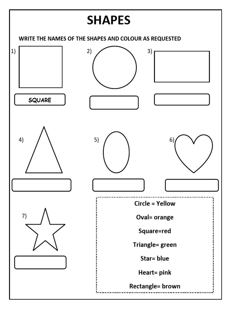 Colorful Shapes Identification Guide | PDF