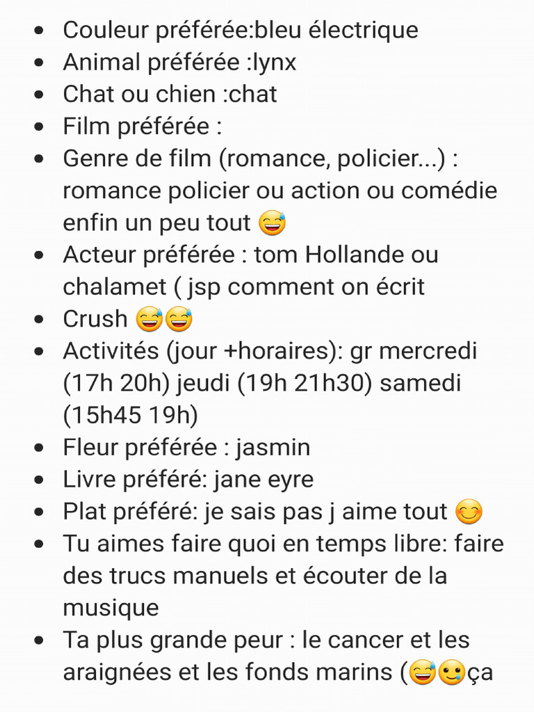 Goût de Roxane Questionnaire ? | PDF