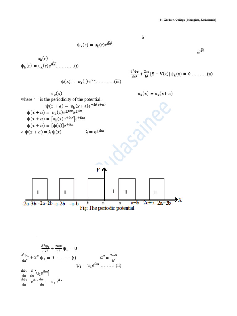 Bloch Function and Theorem | PDF | Electron | Physical Chemistry