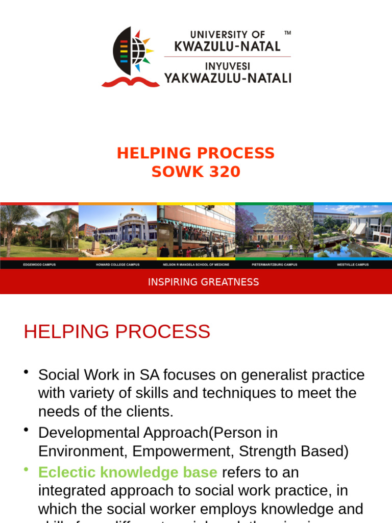 Social Work Helping Process Overview | PDF | Social Work | Evaluation