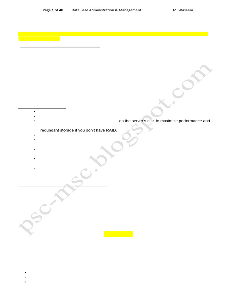 data_base_administration_short_notes | PDF | Database Index | Databases