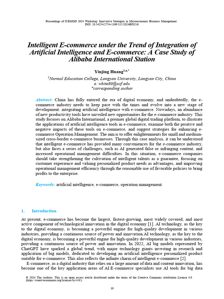 Intelligent E-Commerce Under The Trend of Integrat | PDF | E Commerce | Artificial Intelligence
