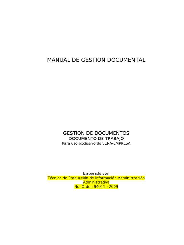 Manual de Gestión Documental SENA | PDF