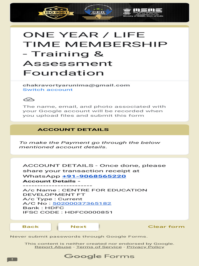 One Year Life Time Membership - Training & Assessment Foundation | PDF