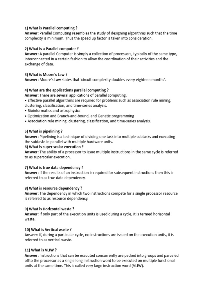 Parallel and Distributed Computing Short Answer Type Question Answer ...
