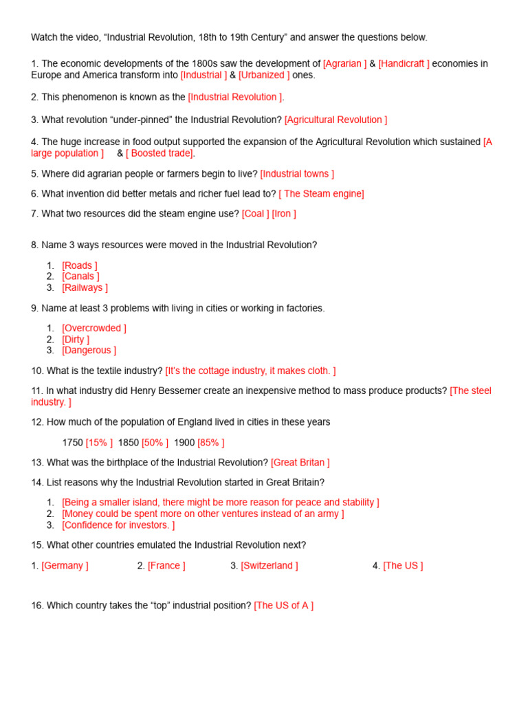 Industrial Revolution Overview | PDF