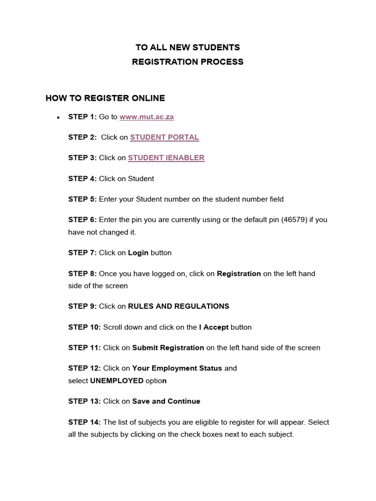 All New Sudents Reg Process | PDF