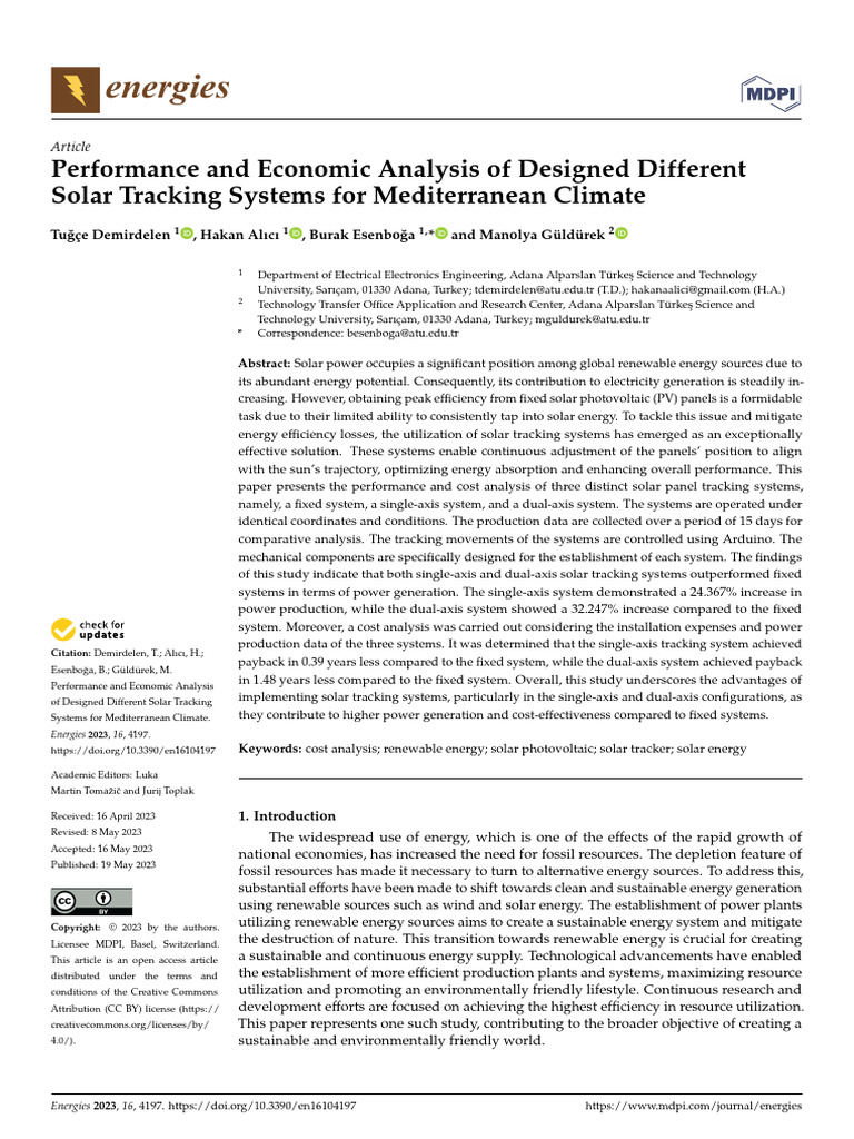 Performance and Economic Analysis of Designed Diff | PDF | Photovoltaics | Renewable Energy