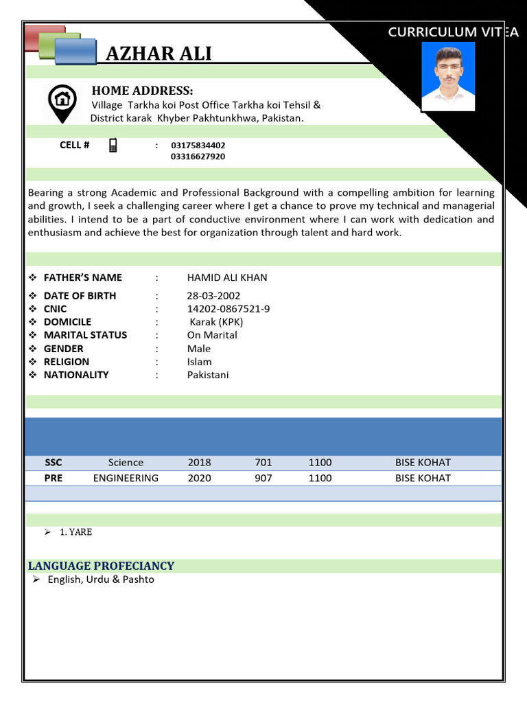 CV Azhar Ali Tarkha Koi 1122l | PDF