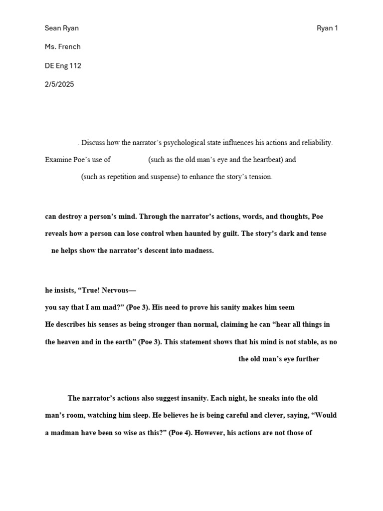 Diagnostic Essay A Textual Analysis of A Short Story | PDF