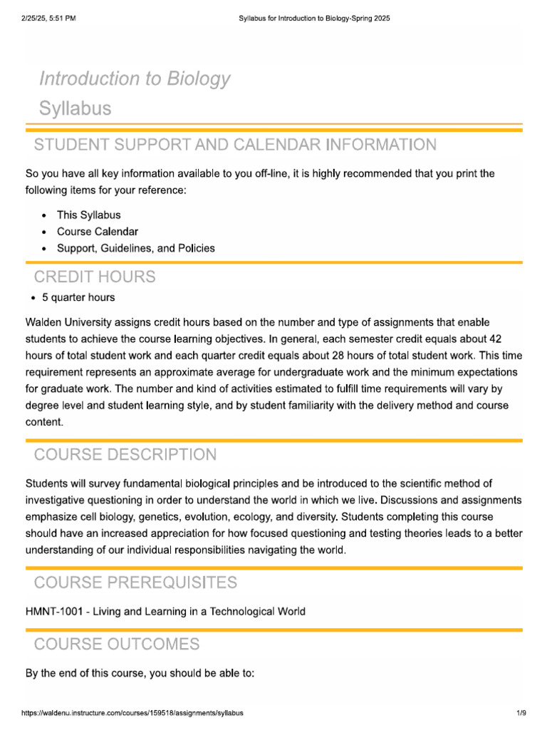 Syllabus BIOL | PDF