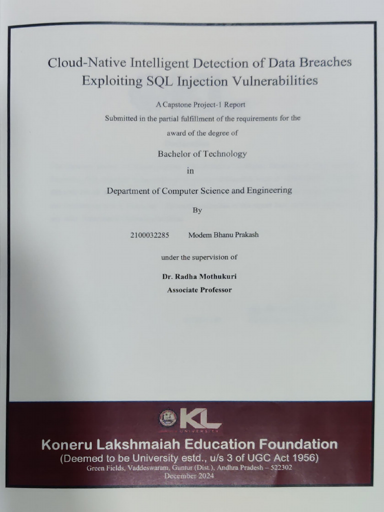 Cloud-Native Detection of SQL Injection | PDF