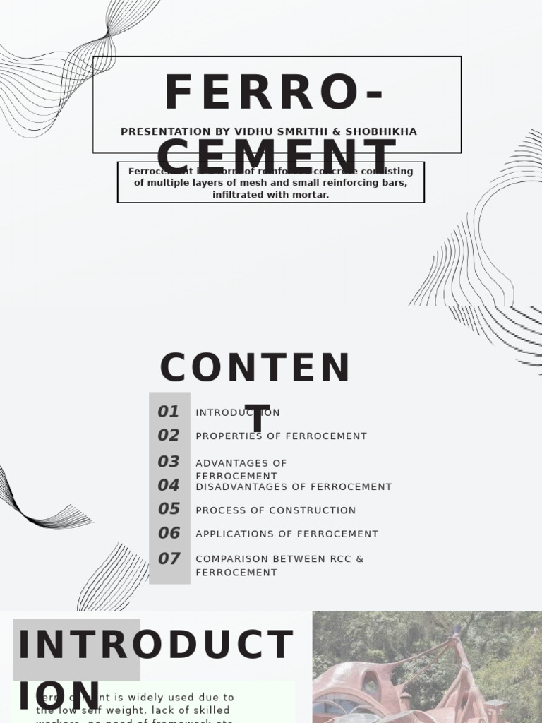 Overview of Ferrocement Construction | PDF | Concrete | Cement