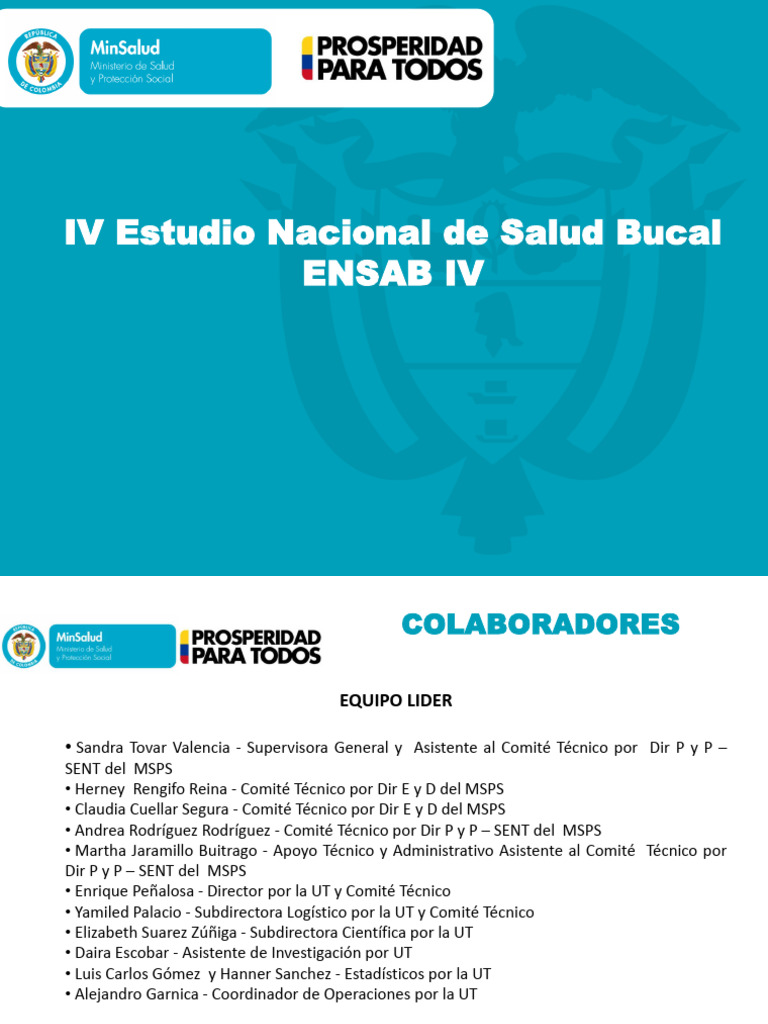 ENSAB IV: Salud Bucal en Colombia | PDF | Odontología | Ciencias de la ...