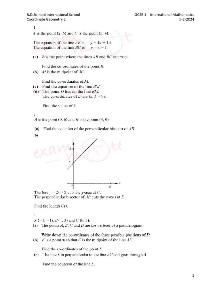 Coordinate Geometry 2 | PDF