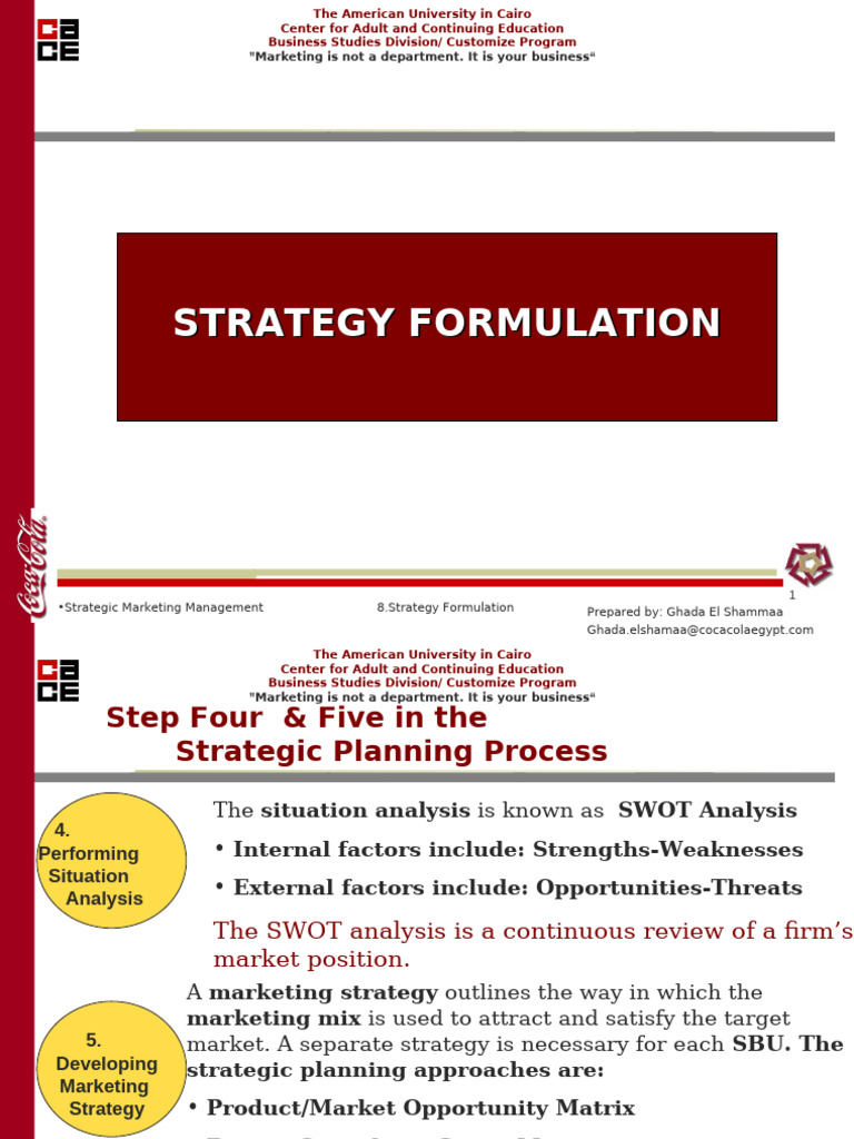 8 Strategies Formulation | PDF | Marketing Strategy | Strategic Management
