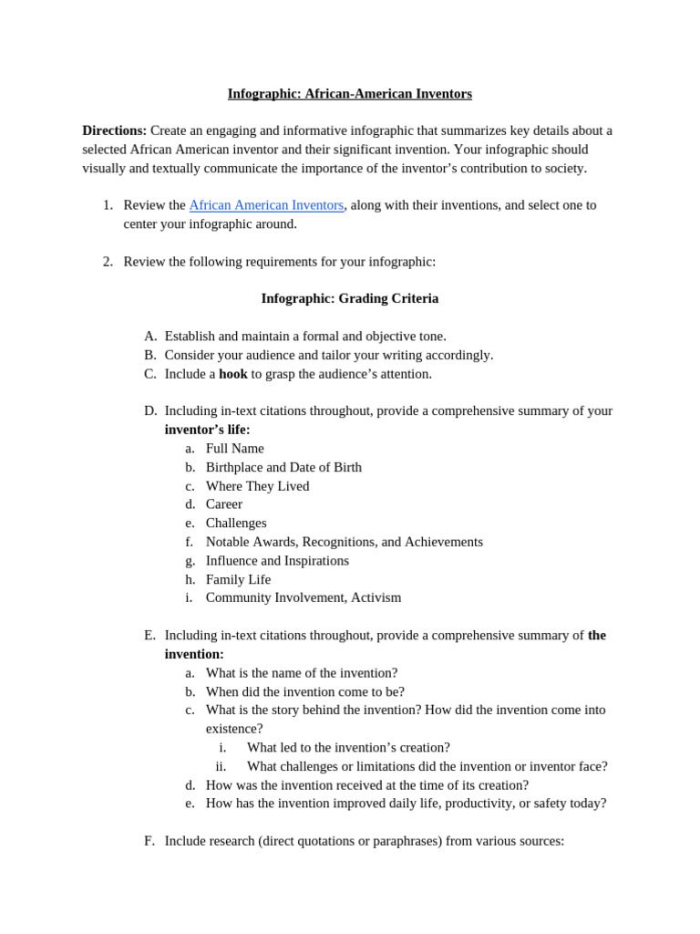 Infographic - African American Inventors | PDF | Infographics | Invention