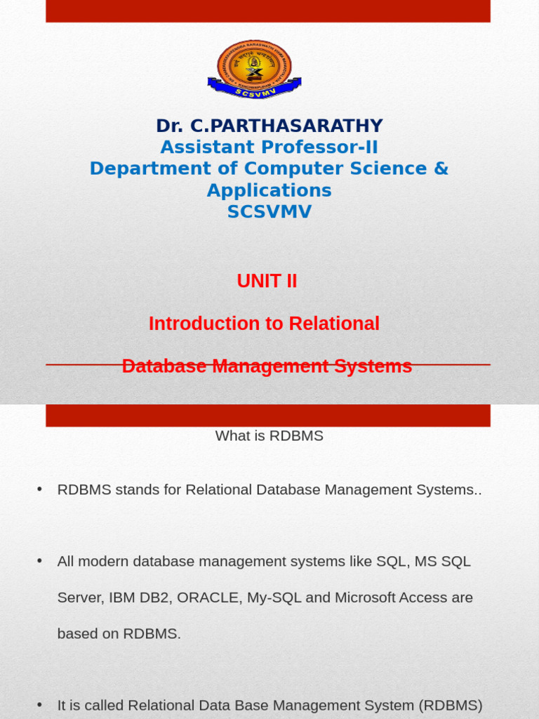 1 introduction to RDBMS-1 | PDF