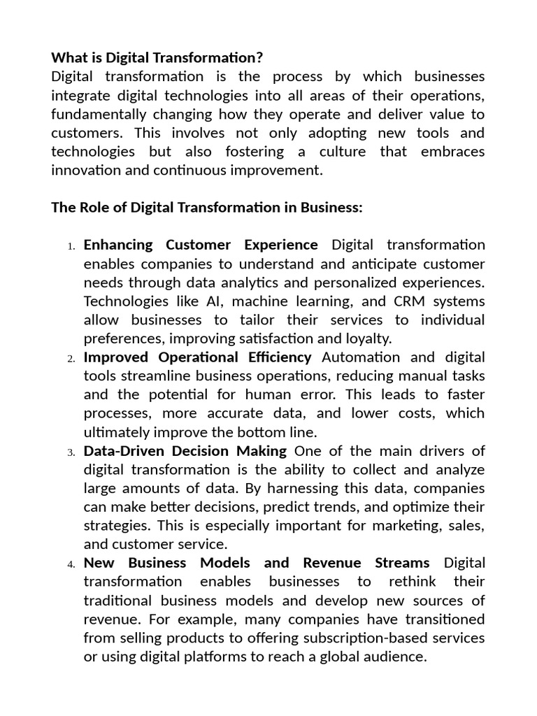 Digital Transformation in Business Overview | PDF | Computer Security ...