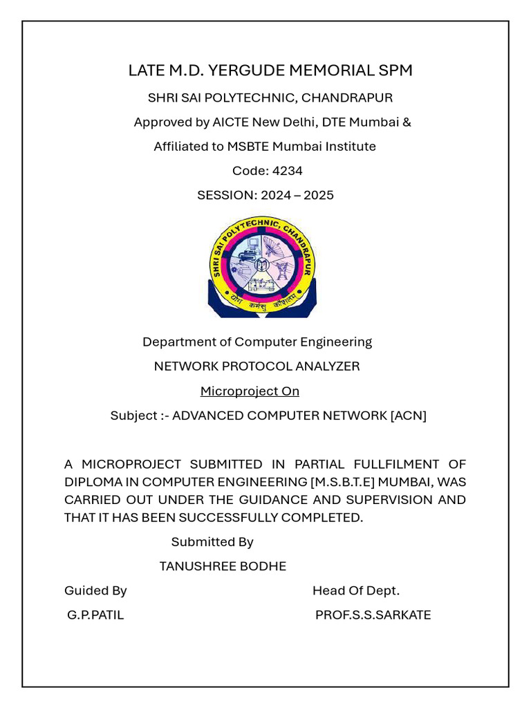 Network Protocol Analyzer Microproject | PDF