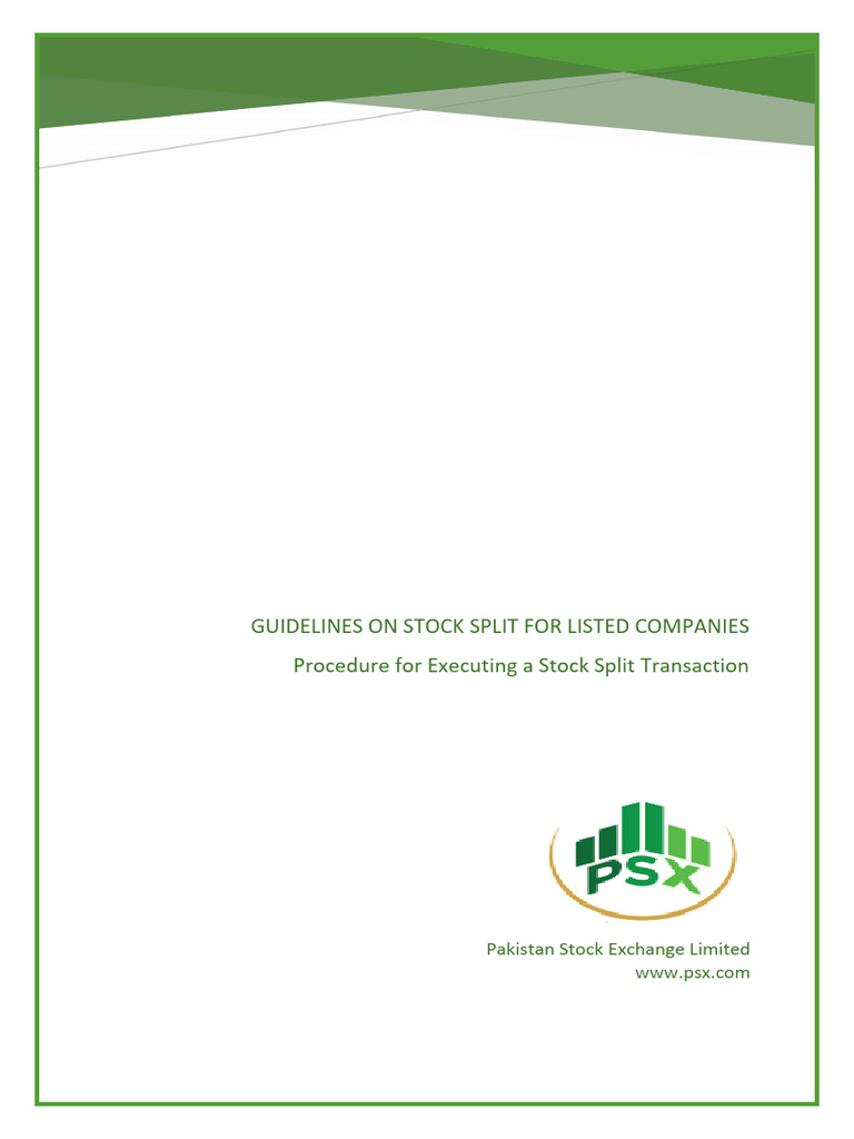Guidelines On Stock Split 30-12-24 | PDF | Stocks | Share (Finance)
