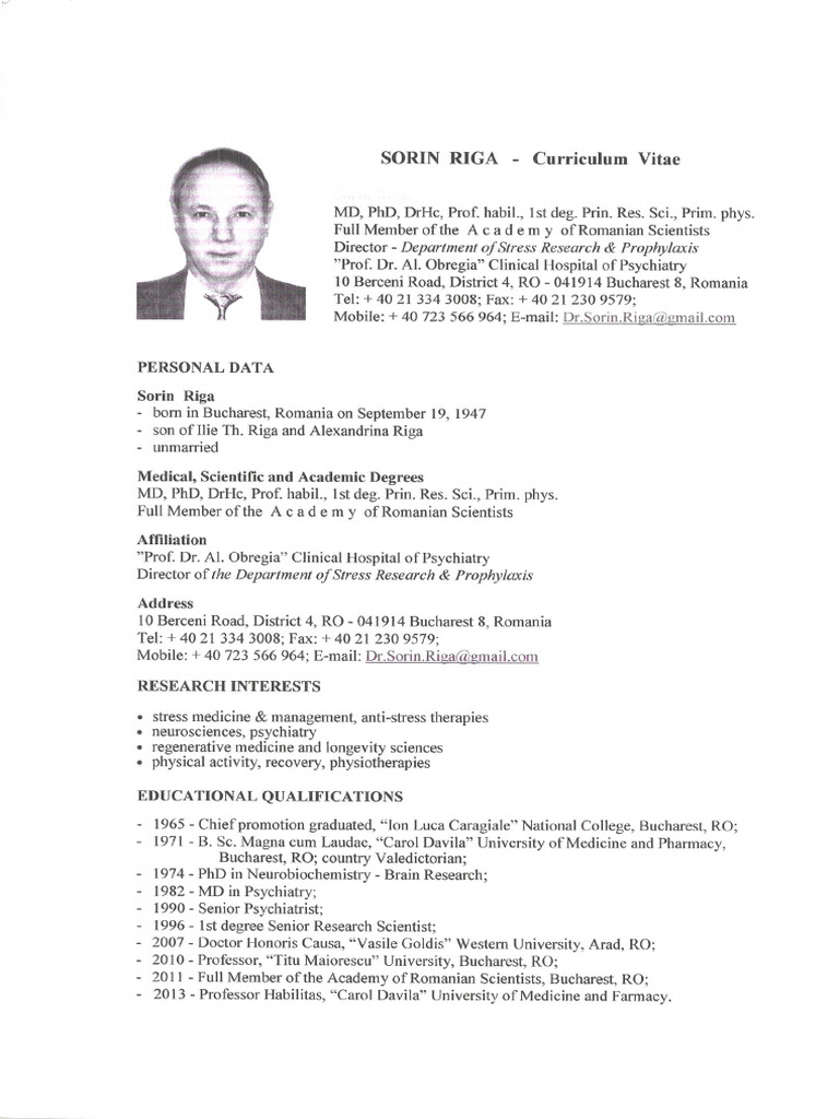 Sorin Riga CV | PDF