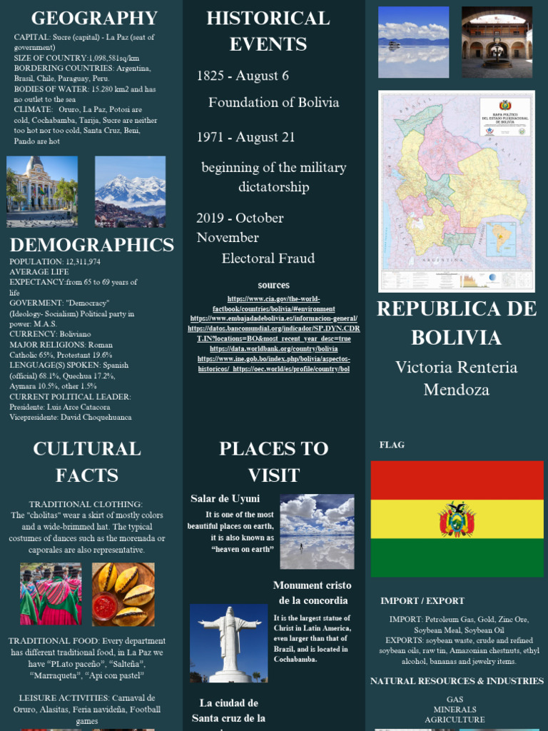 Brown Creative World City Tour Trifold Brochure | PDF | Bolivia | South ...