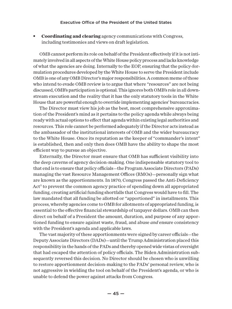 OMB's Role in White House Policy | PDF | Office Of Management And ...