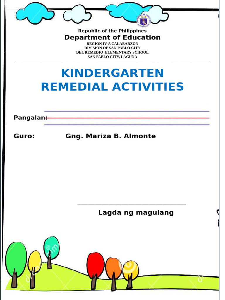 Kindergarten Remedial Activities | PDF