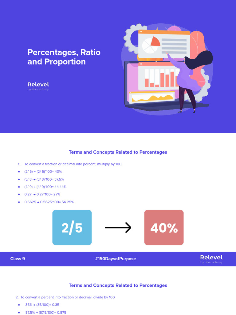 Percentages, Ratio and Proportion | PDF | Percentage | Alcoholic Beverages