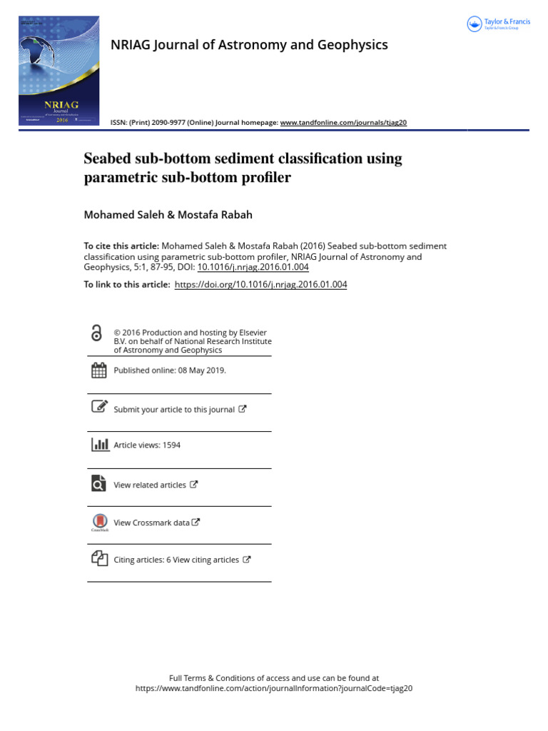 Seabed Sub-Bottom Sediment Classification Using Parametric Sub-Bottom Profiler | PDF | Spectral ...
