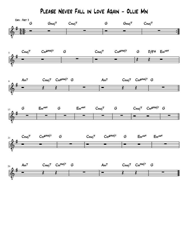 Please Never Fall in Love Again (Chord Chart) | PDF