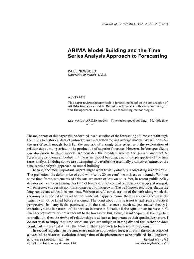 ARIMA Forecasting | PDF | Autoregressive Integrated Moving Average ...