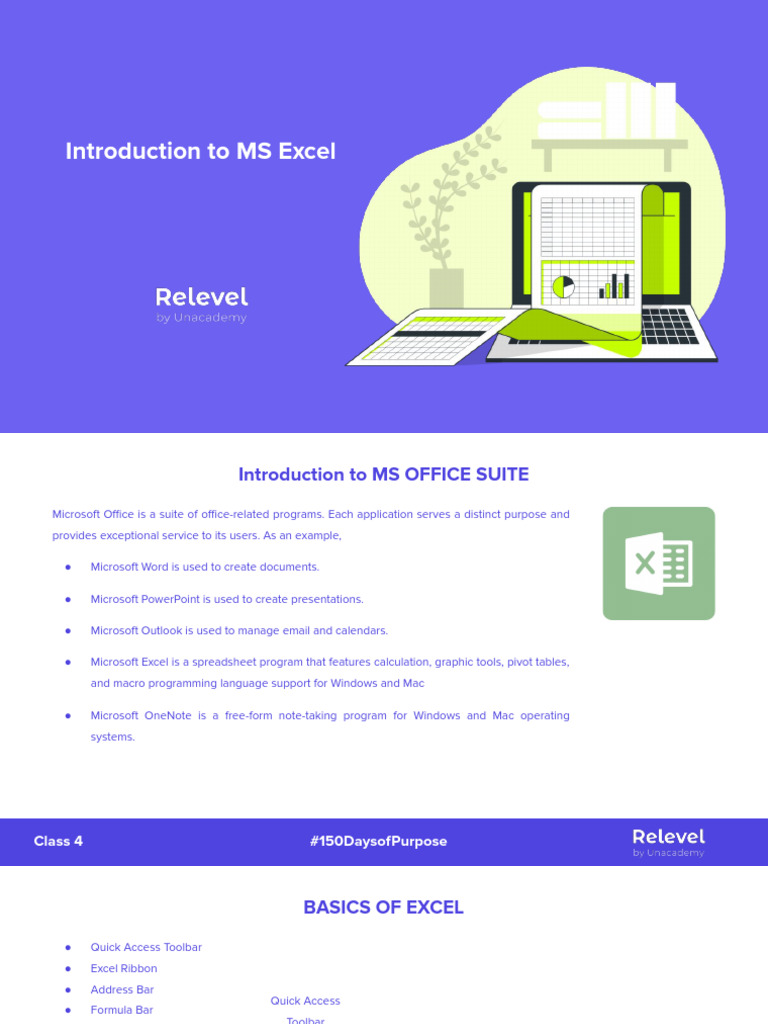 Introduction To MS Excel | PDF | Microsoft Excel | Microsoft Office