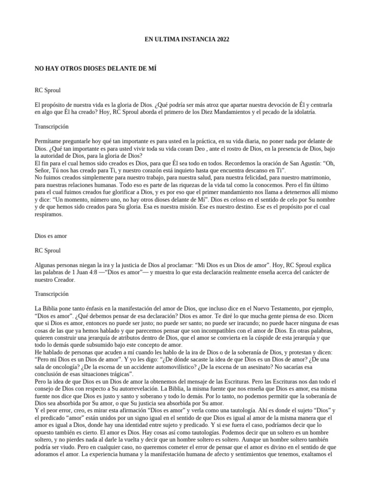 En Ultima Instancia 2022 | PDF | Amor | Jesús