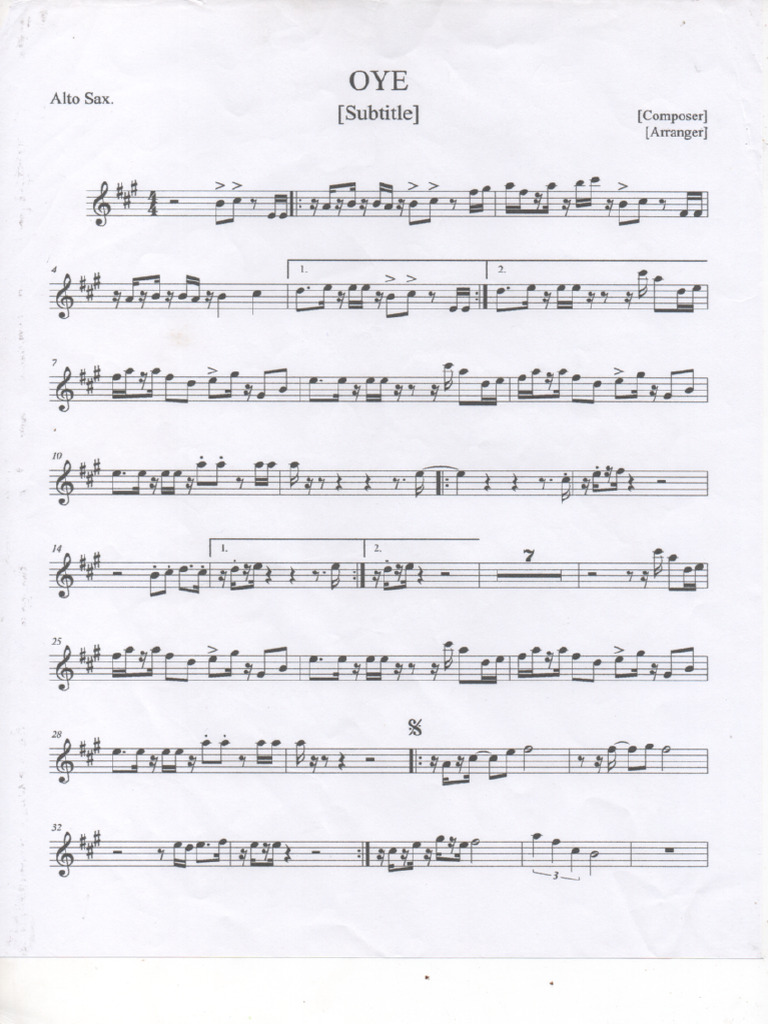 Oye - Rasputin - Alto (Merengue) | PDF