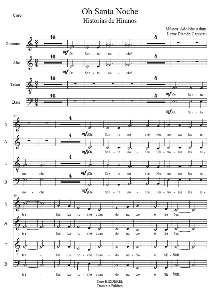 Oh Santa Noche: Coro y Música | PDF