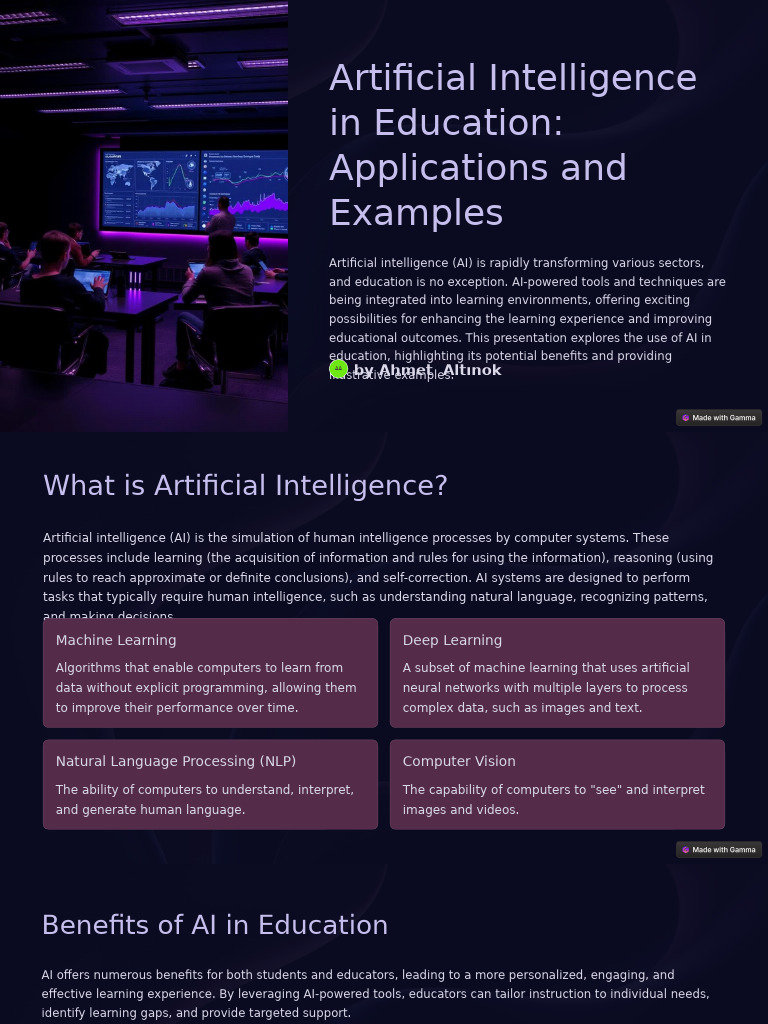 Artificial Intelligence in Education Applications and Examples | PDF ...
