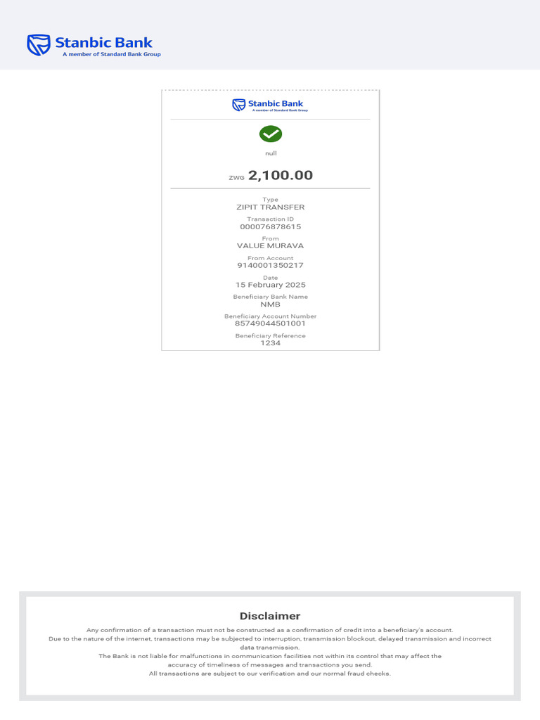 Stanbic Receipt | PDF
