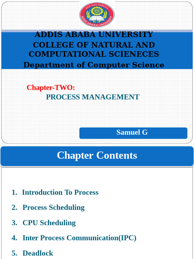 Chapter Two Process Managment | PDF | Thread (Computing) | Process (Computing)