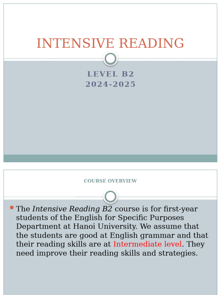 Intensive Reading b2 - Group Meeting | PDF